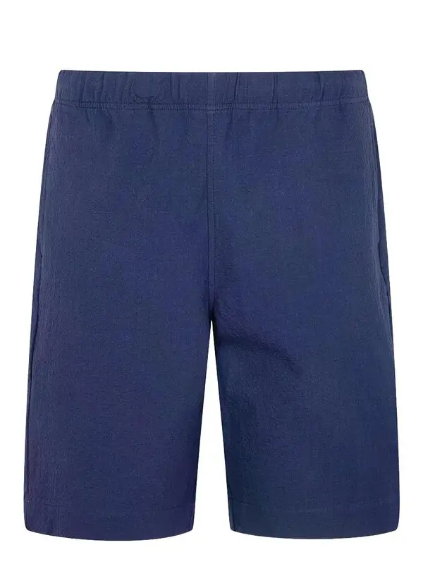 Paul Smith Logo-patch Seersucker Shorts - Blue