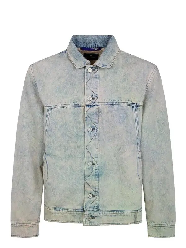 Paul Smith Acid Wash Denim Jacket - Blue