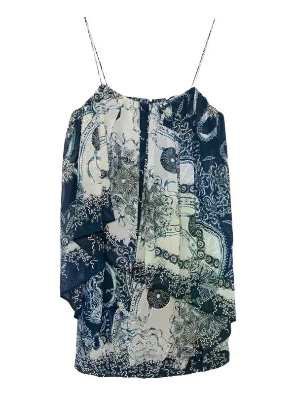 Roberto Cavalli 2000s Floral-pattern Top - Blue