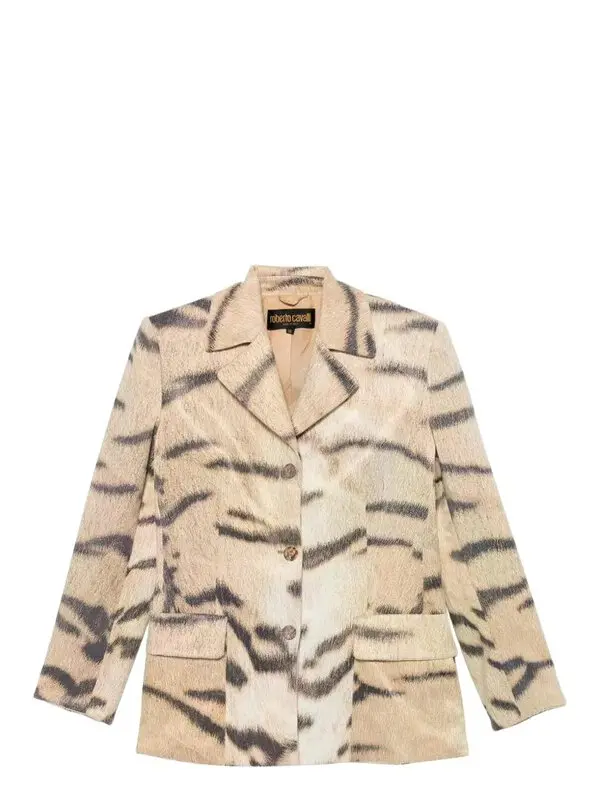 Roberto Cavalli 2000s Tiger-print Blazer - Neutrals