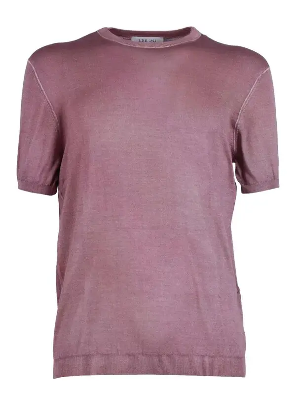 L.B.M. 1911 Fine-knit Short-sleeve T-shirt - Purple