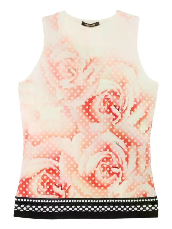 Roberto Cavalli 2000s Floral-print Tank Top - Pink