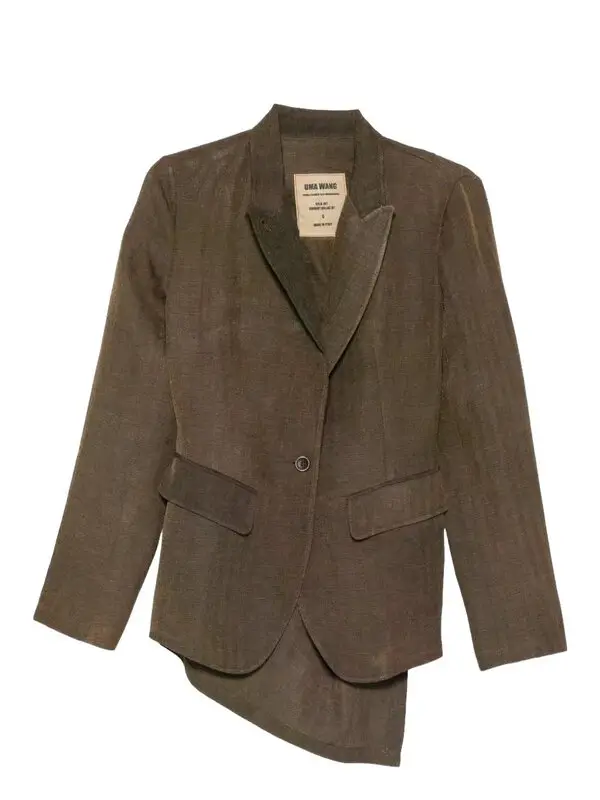 UMA WANG Asymmetric Jacket - Brown