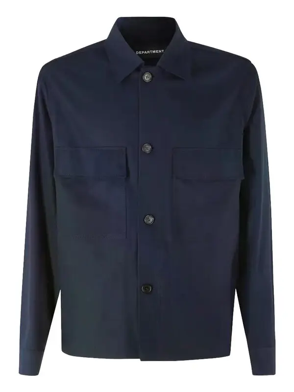 DEPARTMENT 5 Flap-pocket Long-sleeve Shirt - Blue