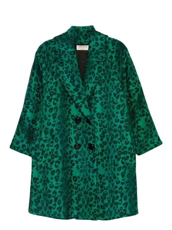 A.N.G.E.L.O. VINTAGE CULT 1980s Leopard-print Double-breasted Coat - Green