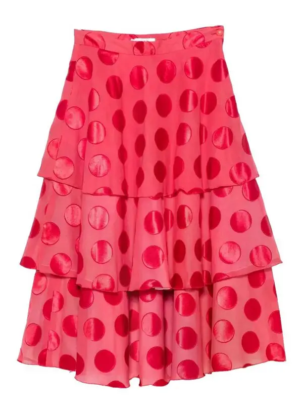 Dior 1970s Polka-dot Pattern Midi Skirt - Pink