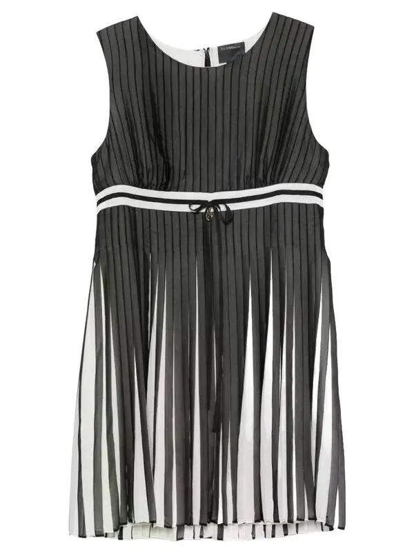 Roberto Cavalli 2000s Pleated Midi Dress - Black