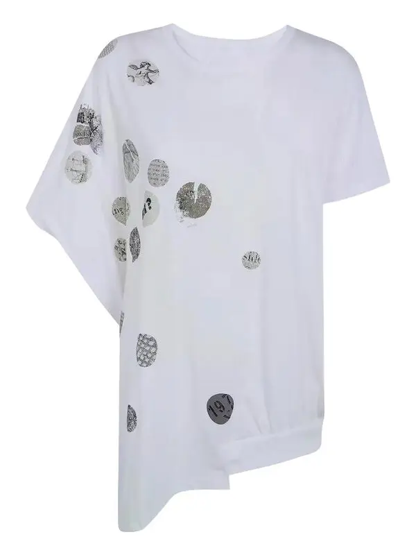 Y’s Graphic-print Asymmetric T-shirt - White