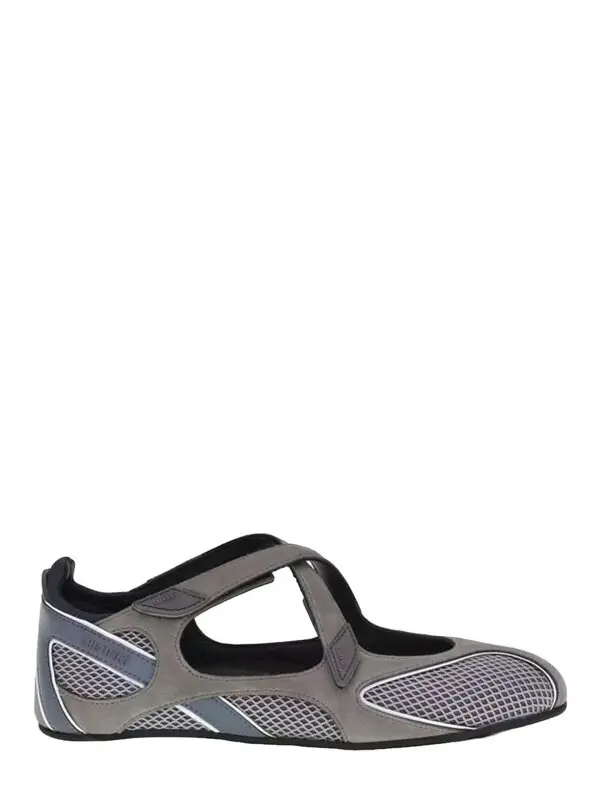 Attico Logo Detail Mary Jane Flats - Grey