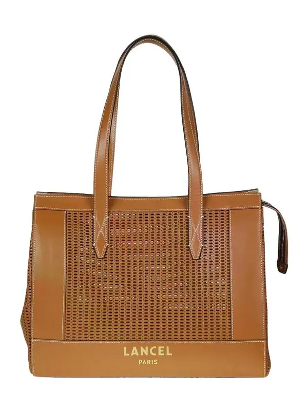 LANCEL Jour De Perforated Leather Tote Bag - Neutrals