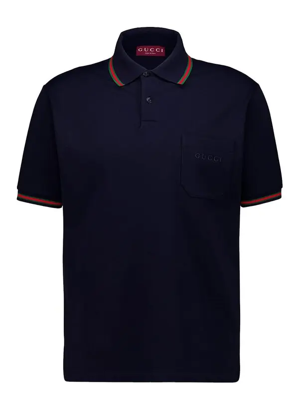 Gucci Dark Embroidered Polo Shirt - Blue
