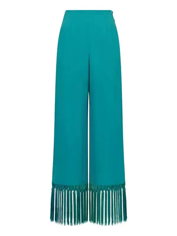 TALLER MARMO Tulum Fringe-trimmed Trousers - Blue