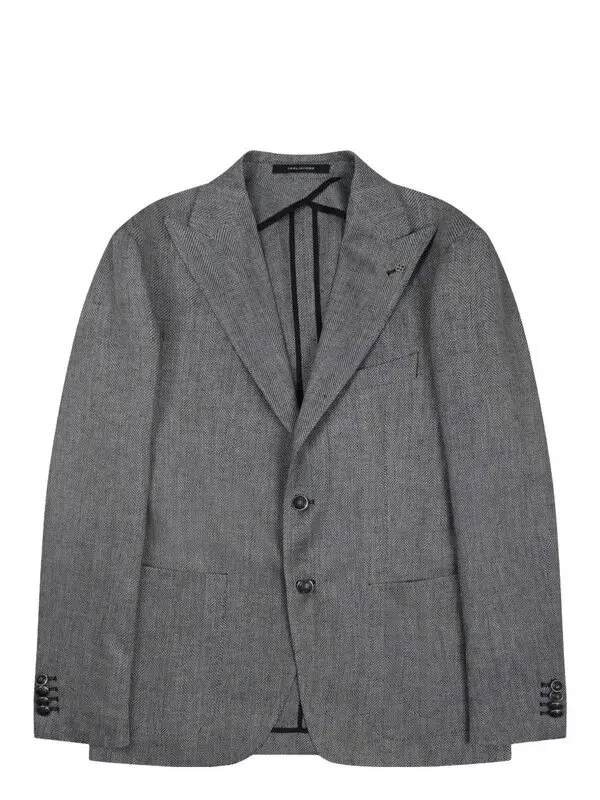 Tagliatore Herringbone Peak-lapel Blazer - Grey