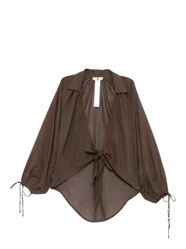 TWINSET Tie-front Wide-leg Top - Brown