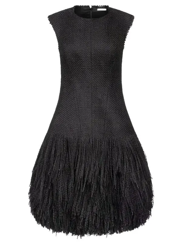 FFORME Talia Fringe-detail Midi Dress - Black