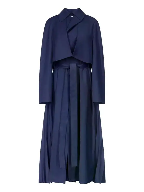 FFORME Lennox Pleated Trench Coat - Blue
