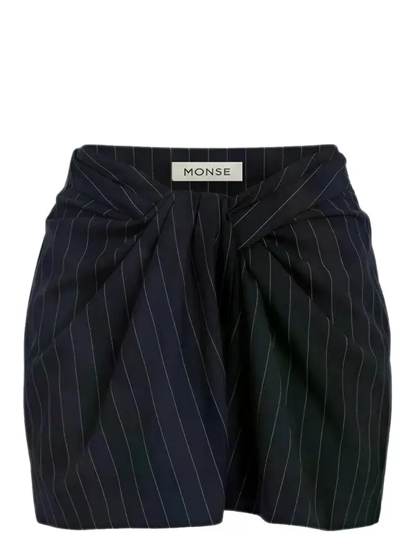 Monse Pinstripe Twisted Shorts - Blue