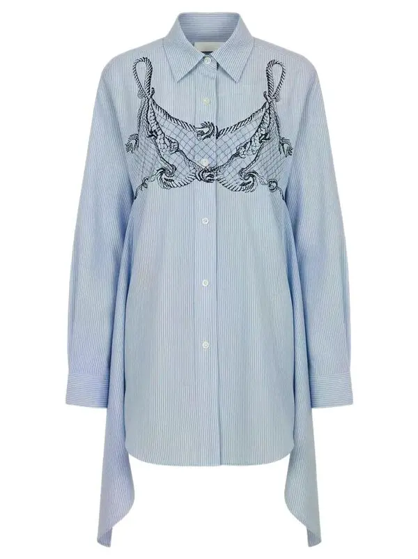 Monse Rope-print Striped Dress - Blue