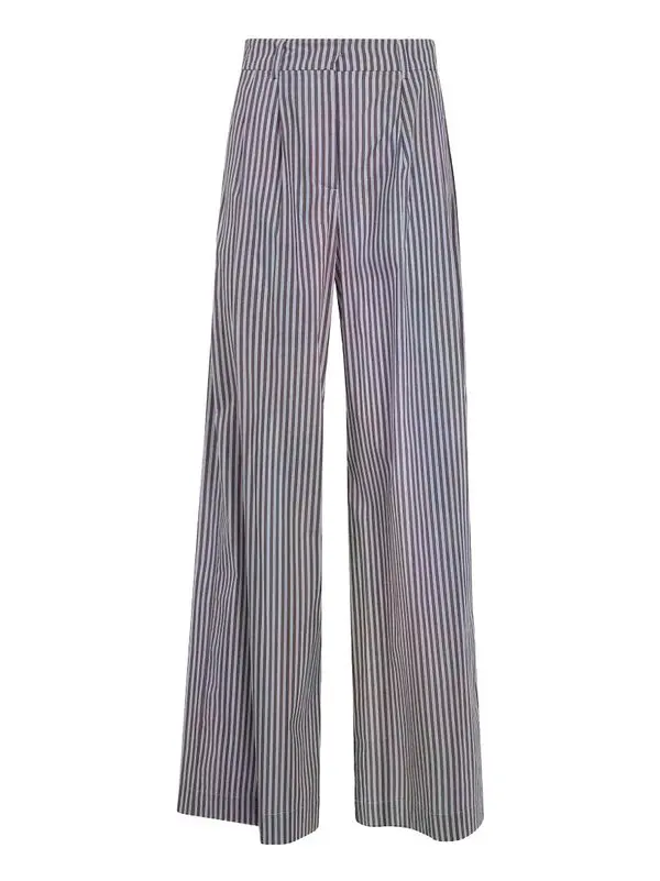 DRHOPE Striped Pleated Trousers - Purple