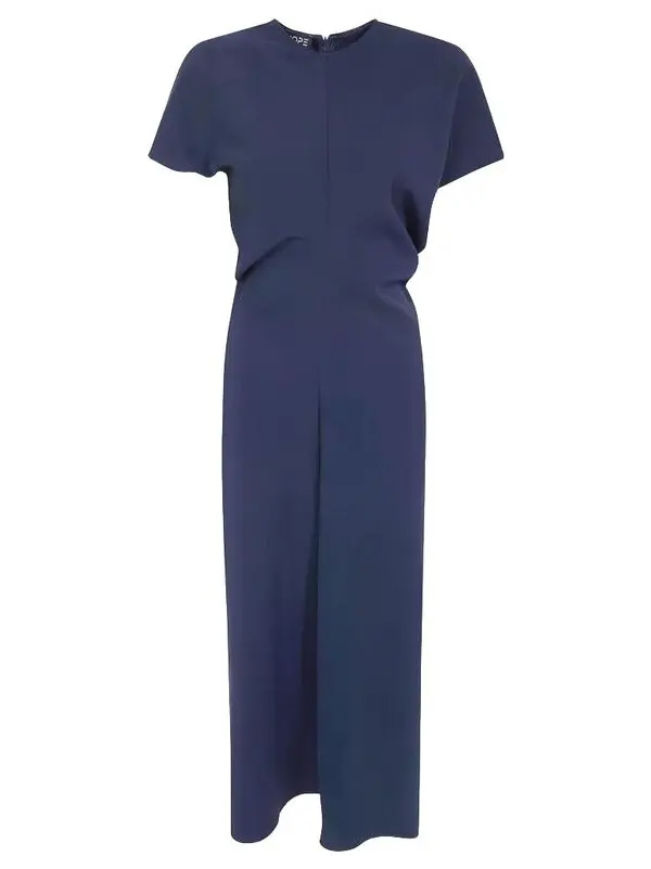 DRHOPE Draped Midi Dress - Blue