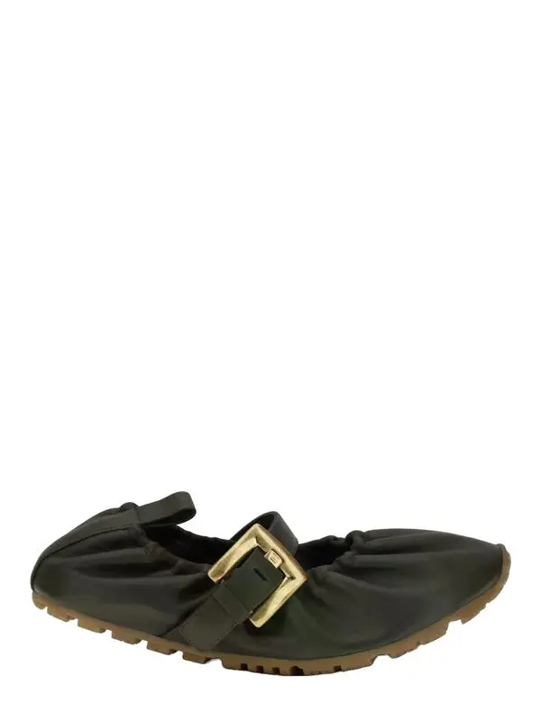 Balmain Buckle-fastening Ballet Flats - Green