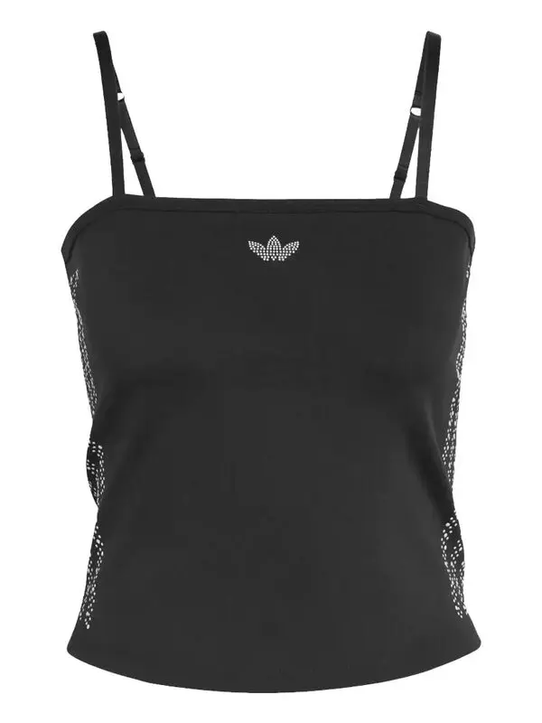 Adidas Logo Embellished Top - Black