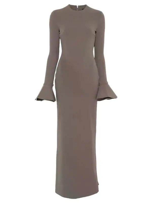 Solace London Alicia Flare-sleeve Maxi Dress - Grey