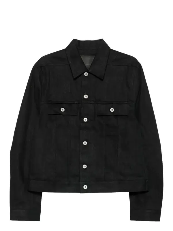 Rick Owens Button-up Trucker Denim Jacket - Black