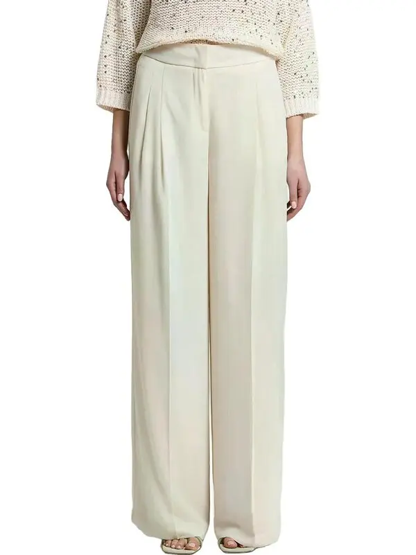 Peserico Pleated Wide-leg Trousers - Neutrals