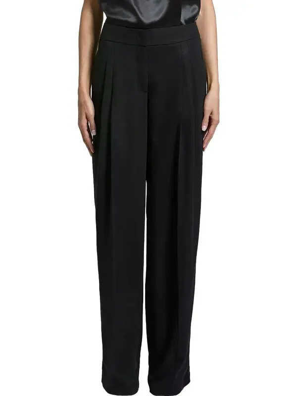 Peserico Pleated Wide-leg Trousers - Black