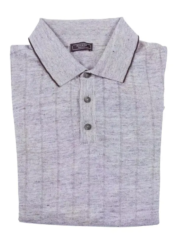 Peserico Ribbed-knit Polo Sweater - Grey