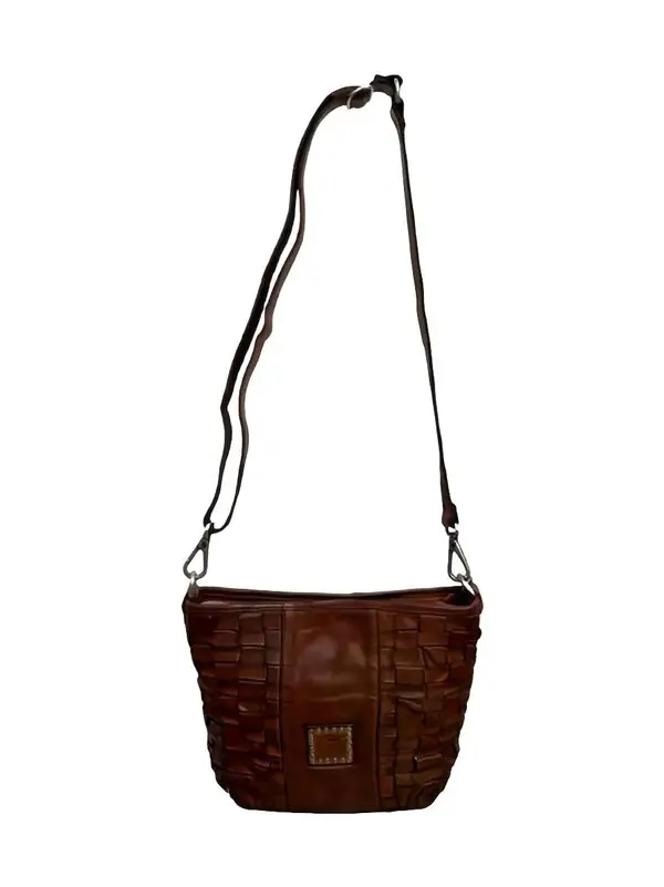 CAMPOMAGGI Beth Woven Leather Cross-body Bag - Brown