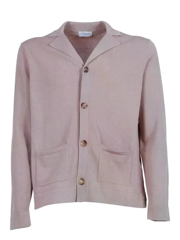 BALLANTYNE Button-up Patch-pocket Cardigan - Neutrals