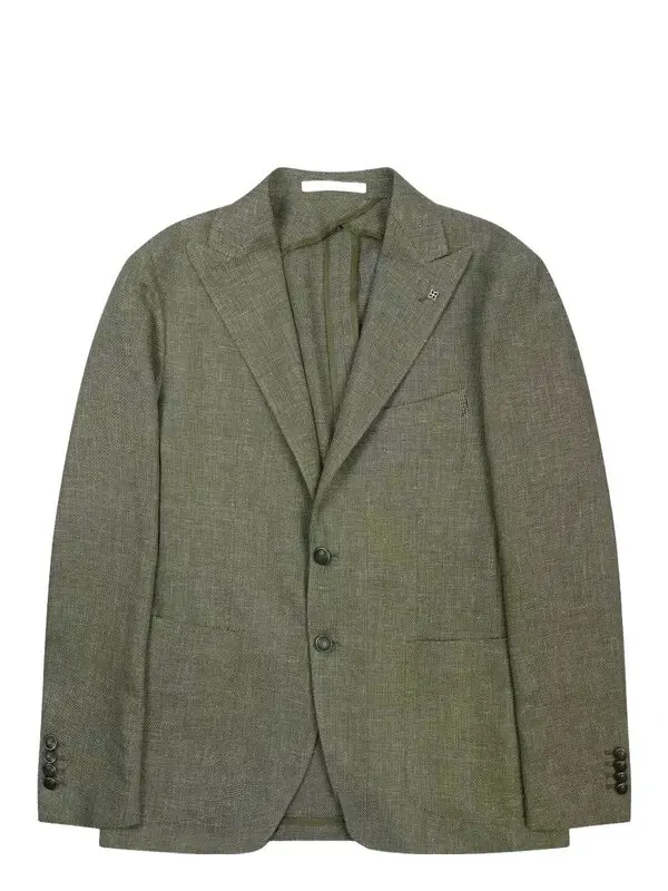 Tagliatore Peak-lapel Single-breasted Blazer - Green