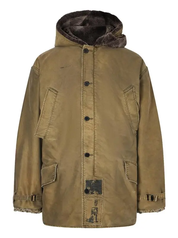 Enfants Riches Déprimés Vienna Appliquéd Padded Hooded Parka - Green
