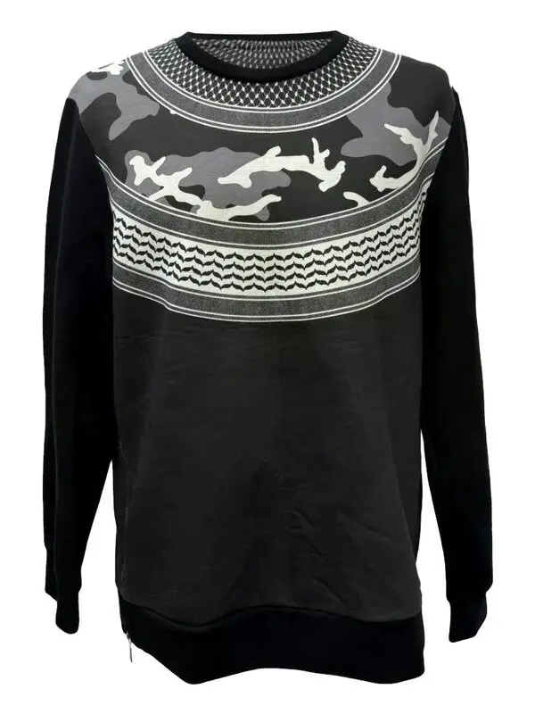 Neil Barrett Camouflage-print Side-zip Sweater - Black