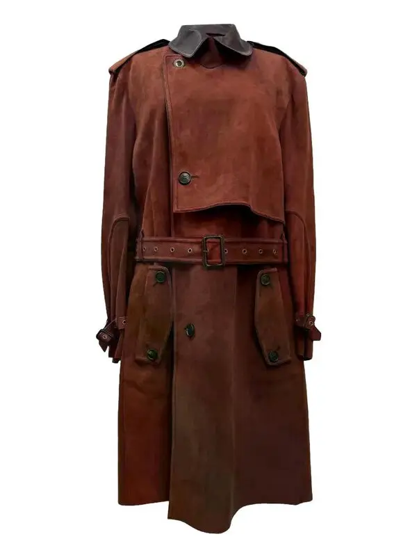 Etro Belted Suede Trench Coat - Brown