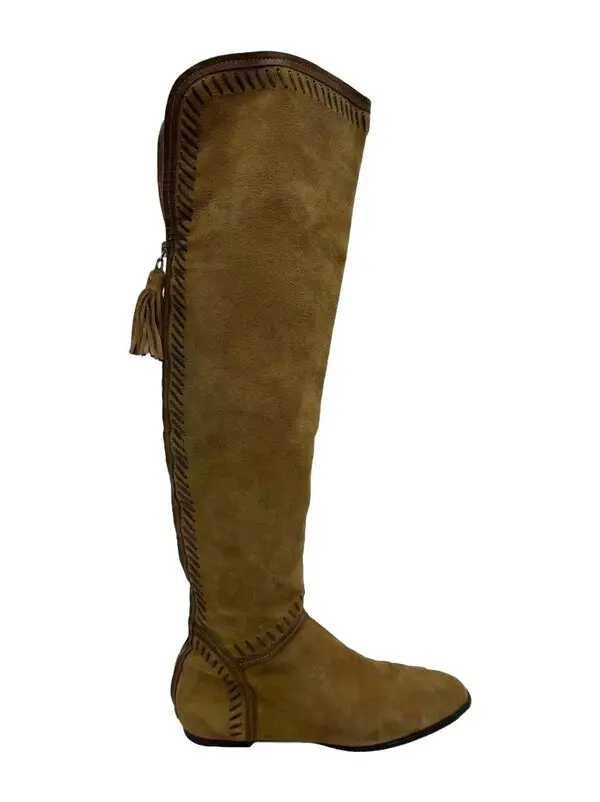JIMMY CHOO Tassel Accent Knee-high Boots - Brown