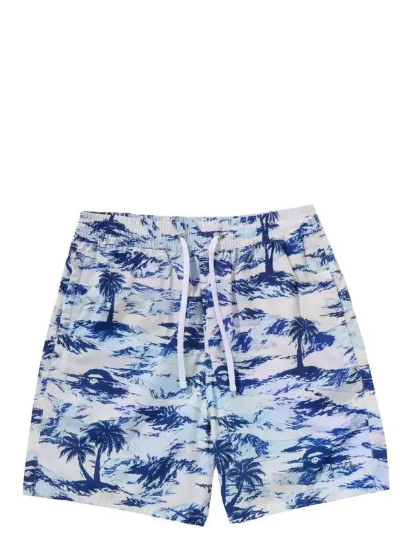 A BATHING APE Palm Tree Camo-print Shorts - White