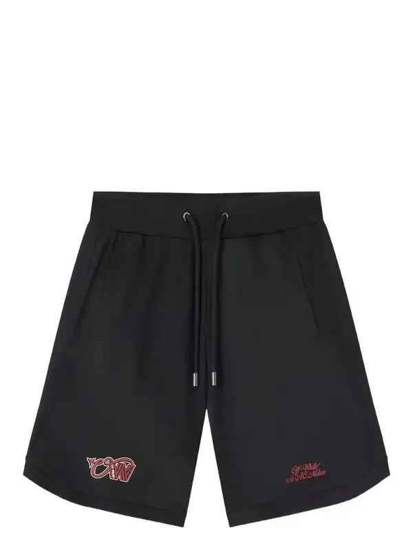 Off-White X Ac Milan Logo-print Shorts - Black
