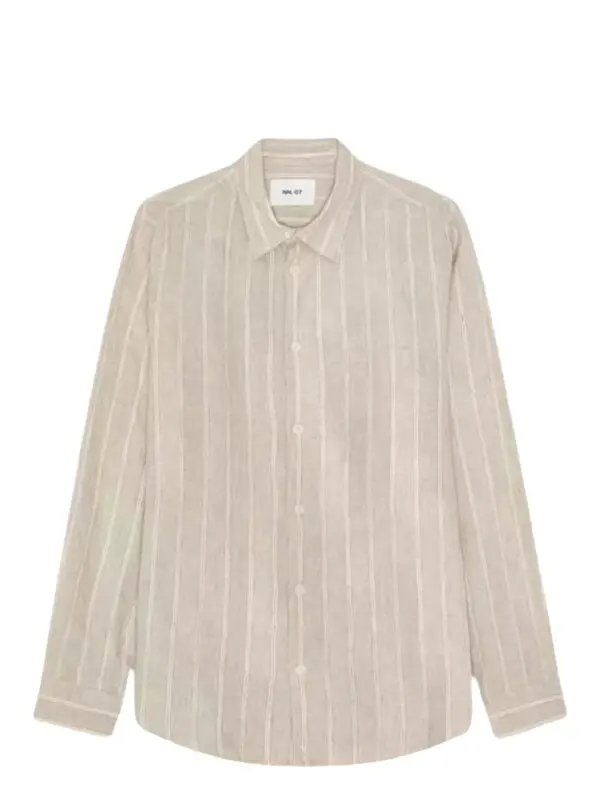 Nn07 Enzo Striped Long-sleeve Shirt - Neutrals