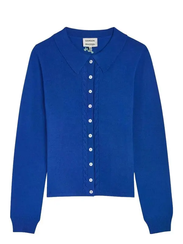 DAMSON MADDER Cable-knit Cardigan - Blue