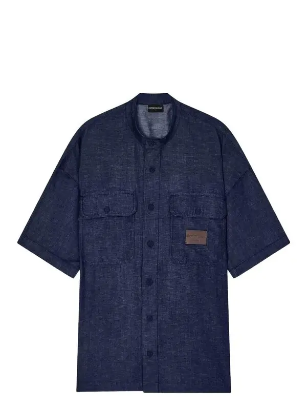 Emporio Armani Denim Capsule Logo-patch Shirt - Blue