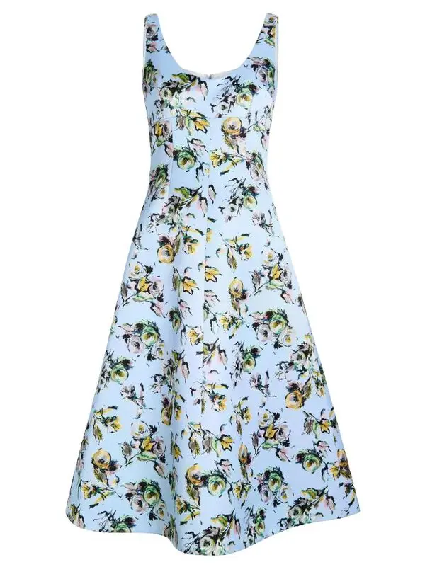 EMILIA WICKSTEAD Abella Floral-print Midi Dress - Blue