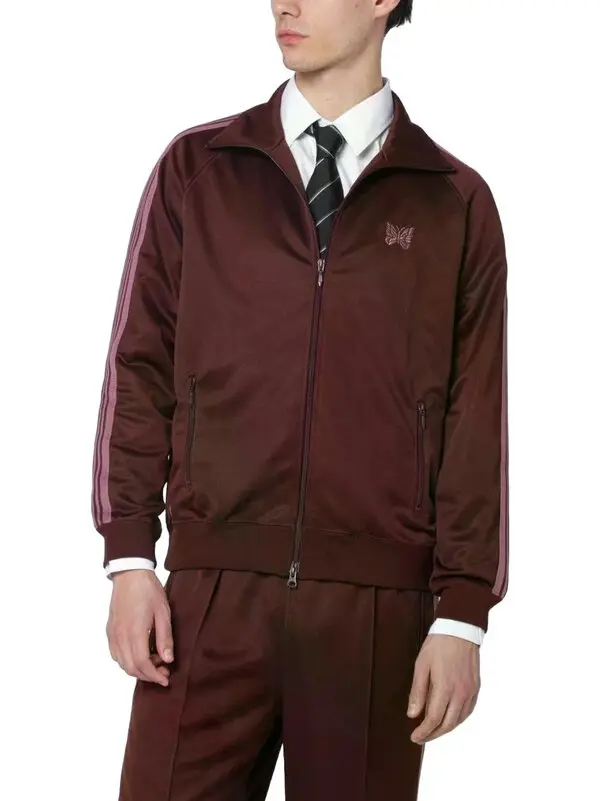 Needles Embroidered Side-stripe Sweater - Brown
