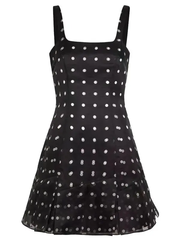 EMILIA WICKSTEAD Jueelee Polka-dot Mini Dress - Black