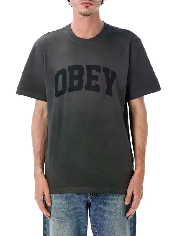 Obey Collegiate Logo-print T-shirt - Grey