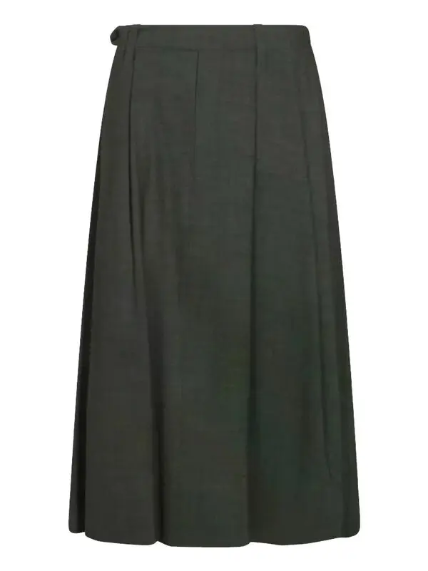 Brunello Cucinelli Pleated Monili-embellished Skirt - Green