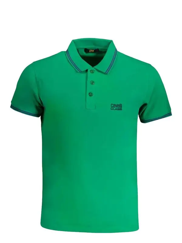 Roberto Cavalli Logo-embroidery Tipped Polo Shirt - Green