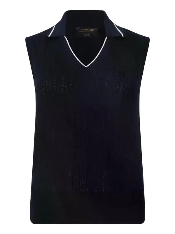 GRAN SASSO Cable-knit Sleeveless Sweater - Blue